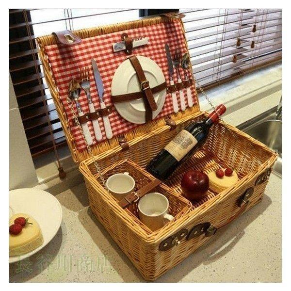 ピクニックバスケット 食器付き バスケットセット ピクニックバッグ : 旅とびshokin - 通販 - Yahoo!ショッピング