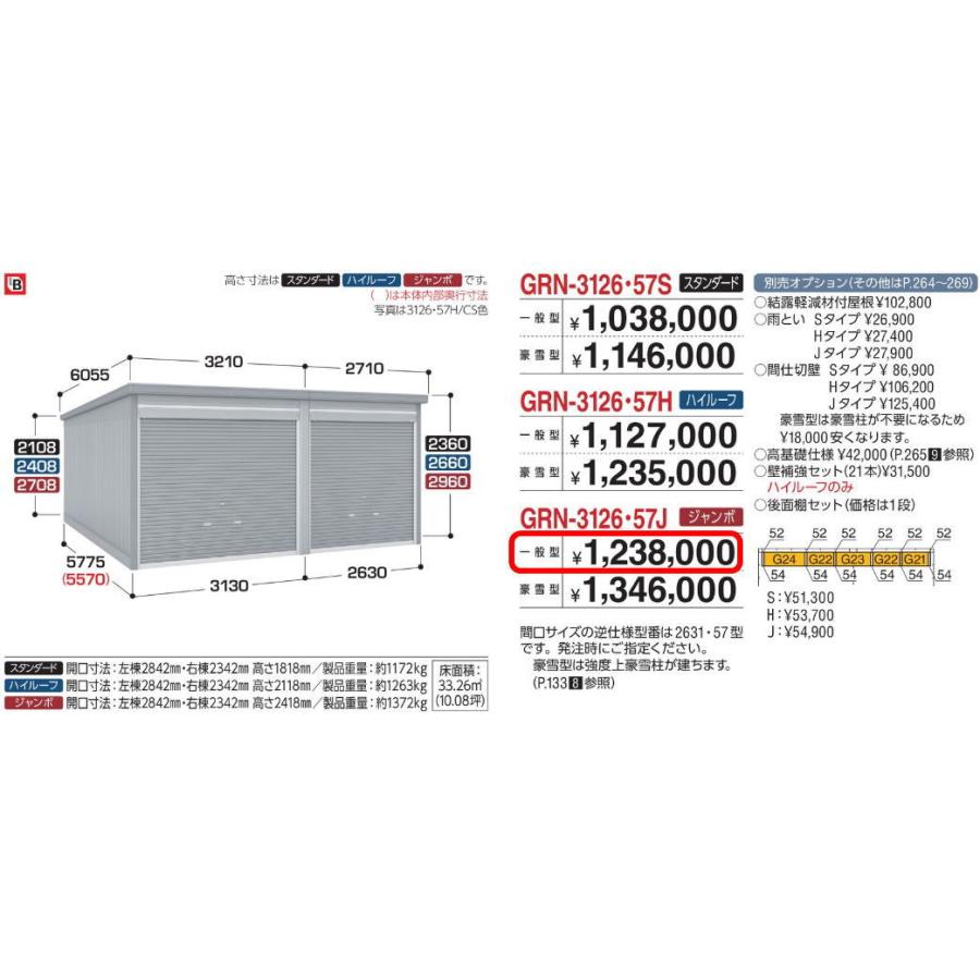 【関西限定！配送のみ お客様組立品】イナバ物置 ガレージ ガレーディア GRN-3126・57J ジャンボ 一般型 車庫 イナバガレージ : タックオンライン ヤフー店 - 通販 ...