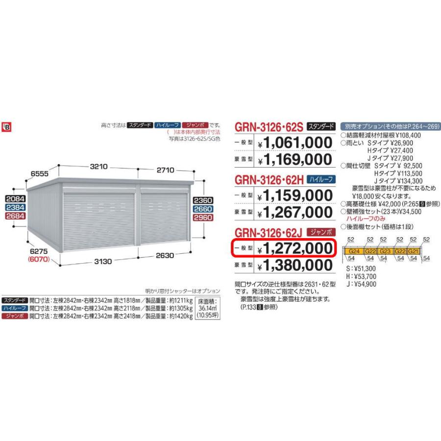 ガレーディア 【関西限定！配送のみ お客様組立品】イナバ物置 ガレージ ガレーディア GRN-3126・62J ジャンボ 一般型 車庫 イナバガレージ : タックオンライン ヤフー店 - 通販 ...