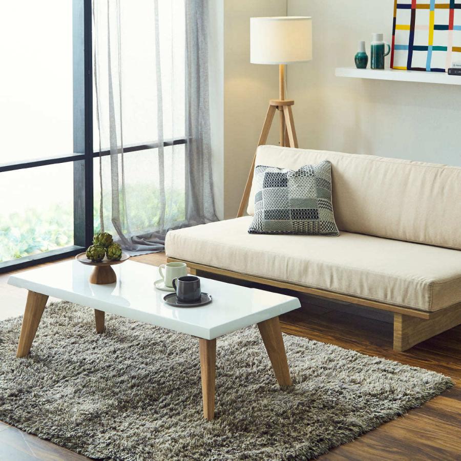 tac INTERIOR ローテーブル 四角 木製 北欧 白 おしゃれ 幅110 110cm リビング 光沢 鏡面 UV塗装 かわいい 小さい 座卓ホワイト : tac INTERIORヤフー ...