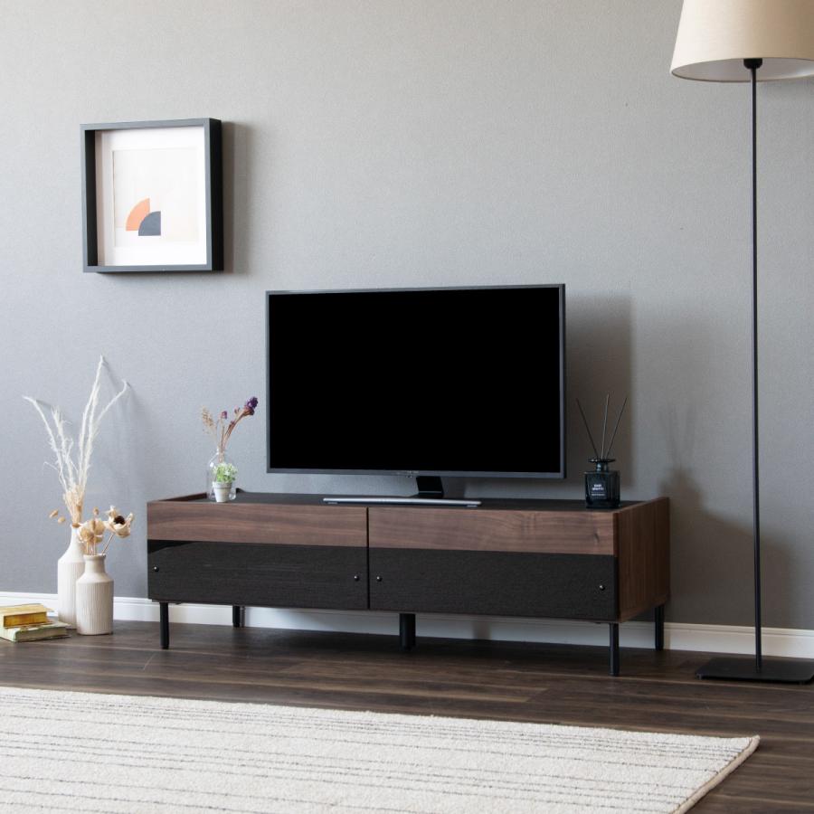 tac INTERIOR（タックインテリア） テレビ台 テレビボード 幅 110 cm 収納 ローボード おしゃれ 北欧 ウォールナット調 セラミック調 脚付き 110cm 幅 リビング収納 ...