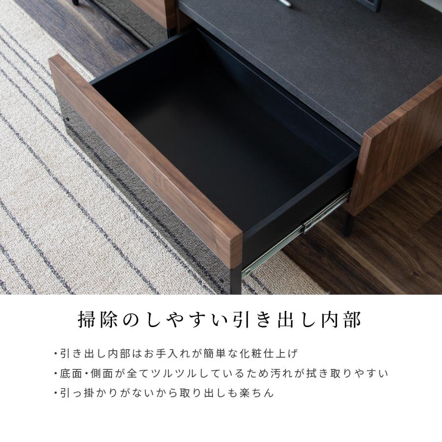 tac INTERIOR（タックインテリア） テレビ台 テレビボード 幅 110 cm 収納 ローボード おしゃれ 北欧 ウォールナット調 セラミック調 脚付き 110cm 幅 リビング収納 ...