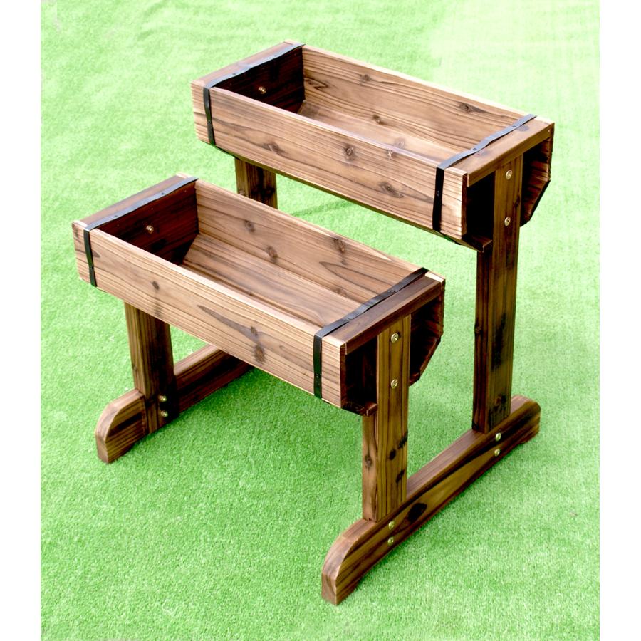 【送料無料！】ひな壇式プランター 焼杉 HYP-BOX : ガーデニング園芸と土 刀川平和 Yahoo!店 - 通販 - Yahoo!ショッピング