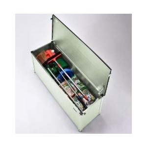 GREEN LIFE アルミベンチストッカー 144 ABS-144P ミントグリーン (南京錠取付可能) 縁台 組立式 グリーンライフ [収納ベンチ ABS-144Nの後継] : ザ ...