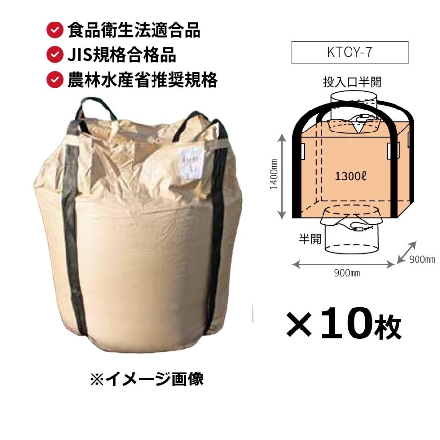 (10枚) フレキシブルコンテナバッグ KTOY-7 角型 1300L 角900×高さ1400mm 小泉製麻 | フレコン 食品衛生法適合 の運搬容器 (法人or営業所引取) : ザ・タッキー ...