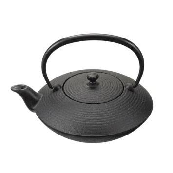 及源鋳造 (正規品 特選国産品) 南部鉄器 鉄急須 平形糸目 0.4l E-159 (W165 D140 H119 990g) 日本製 OIGEN 白湯 プレゼント 父の日 母の日 敬老の日 ...