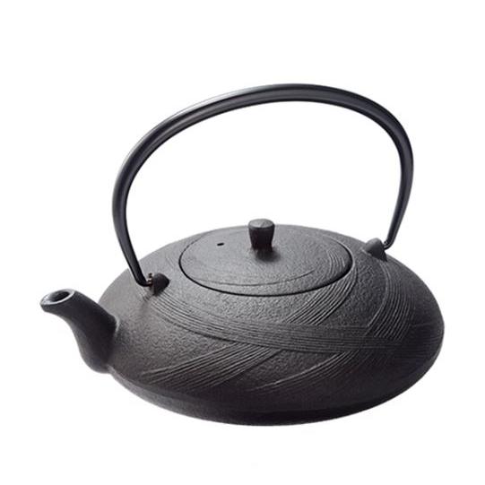 及源鋳造 (正規品 特選国産品) 南部鉄器 鉄急須 平形おび 0.6l E-117 (W188 D164 H136 1.4kg) 日本製 OIGEN 白湯 プレゼント 父の日 母の日 敬老の日 ...