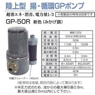 【法人限定】陸上型 揚・循環GPポンプ みかげ調 電圧100V GP-50R (出力50W) タカラ工業 (個人宅配送OK) : ザ・タッキーYahoo!店 - 通販 - Yahoo!ショッピング
