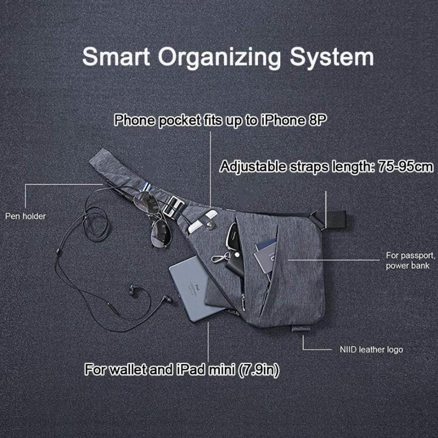 niid-fino Sling Shoulder Crossbody Purse胸バッググレースリムバックパックメンズレディースWorking学校アウ : タクトショップ - 通販 ...