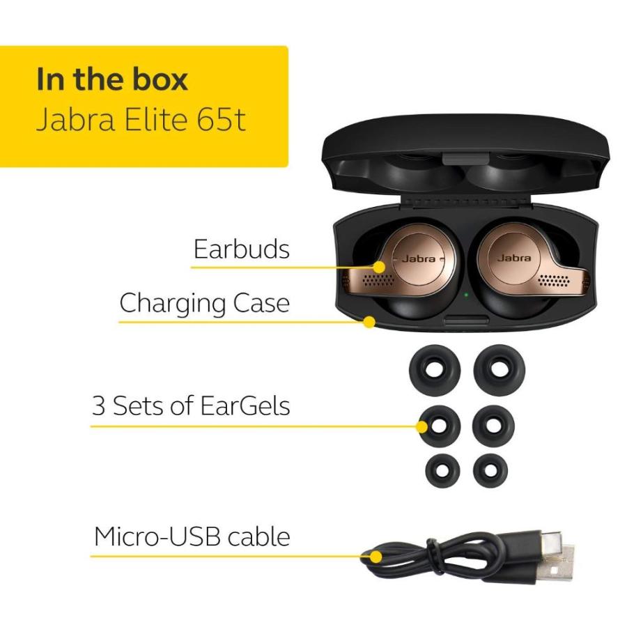 Jabra Elite 65t True Wireless Earbuds & Charging Case - Copper Black : タクトショップ - 通販 - Yahoo!ショッピング