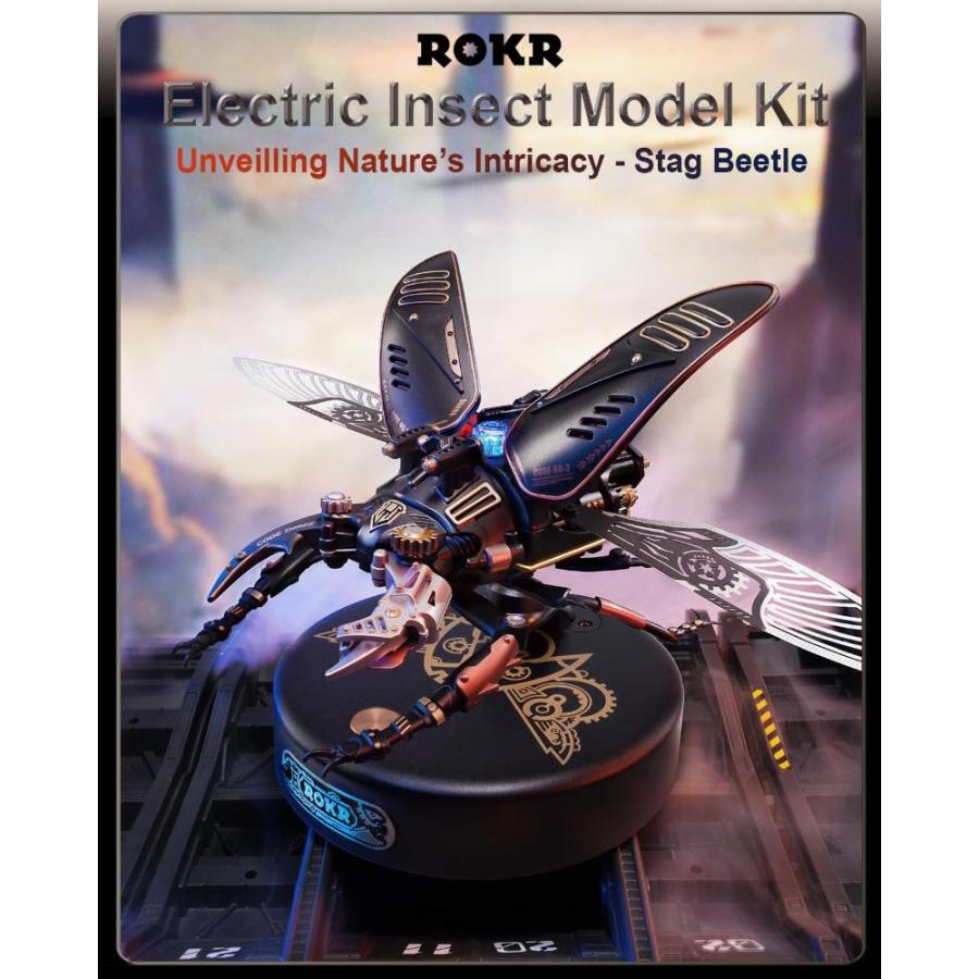 ROKR 3Dパズル 大人用 電気昆虫 メタルモデル 組み立てキット デスクトイ 大人向けホビーキット ティーン向けギフト (クワガタ) : タクトショップ - 通販 - Yahoo!ショッピング