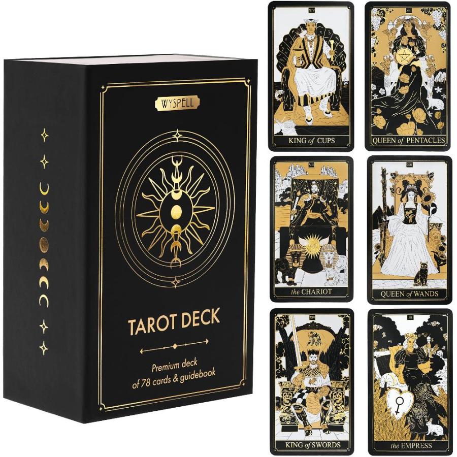 Wyspell Classic Tarot Deck with Guidebook - 78 Gold Cards for Beginne : タクトショップ - 通販 - Yahoo!ショッピング