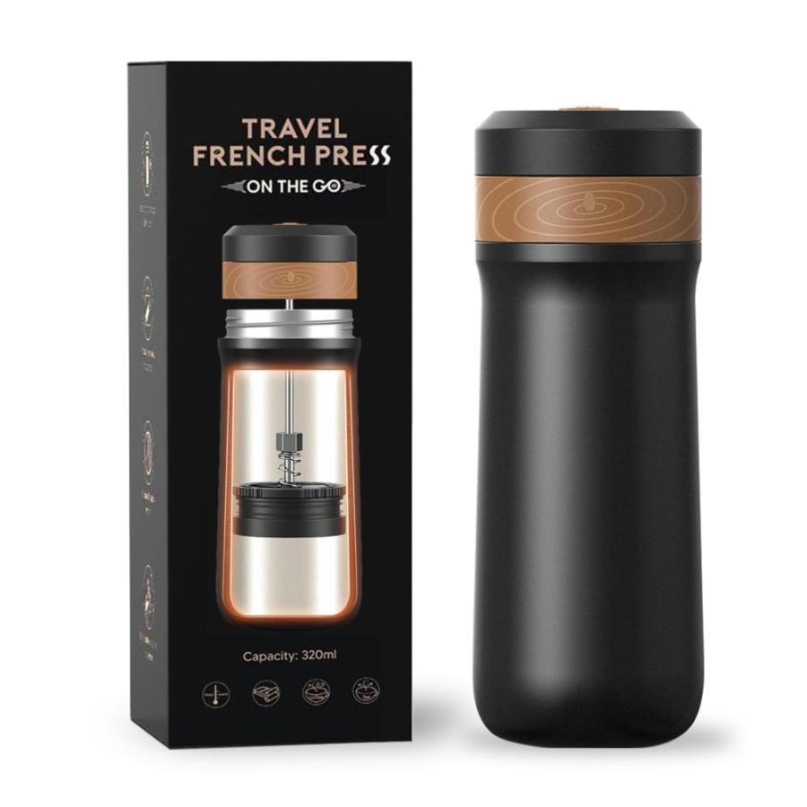 FOXNSK French Press Coffee Maker, 320ML, Stainless Steel, Portable, Hot & C : ys0000047441564448 ...