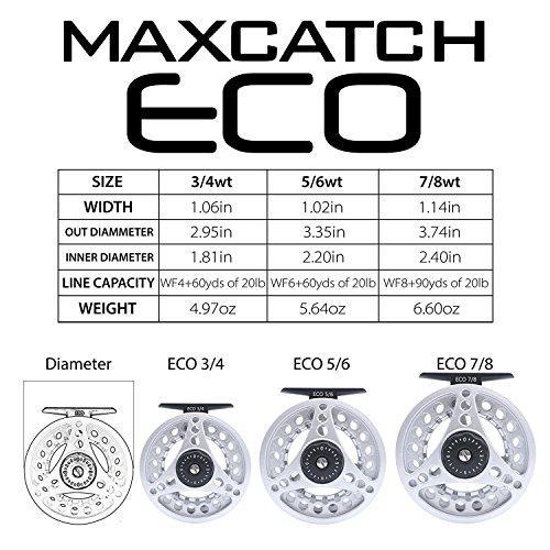 Maxcatch ECO 組み込まれ済み フライフィッシングリール ダイカスト鋳造 アルミニウムボディ フライフィッシング用釣糸 裏地 ...