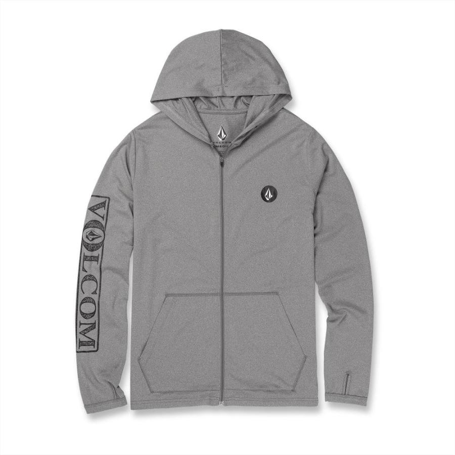 Volcom Men's Rally Hooded UPF 50+ Long Sleeve Rashguard Heather Grey ...