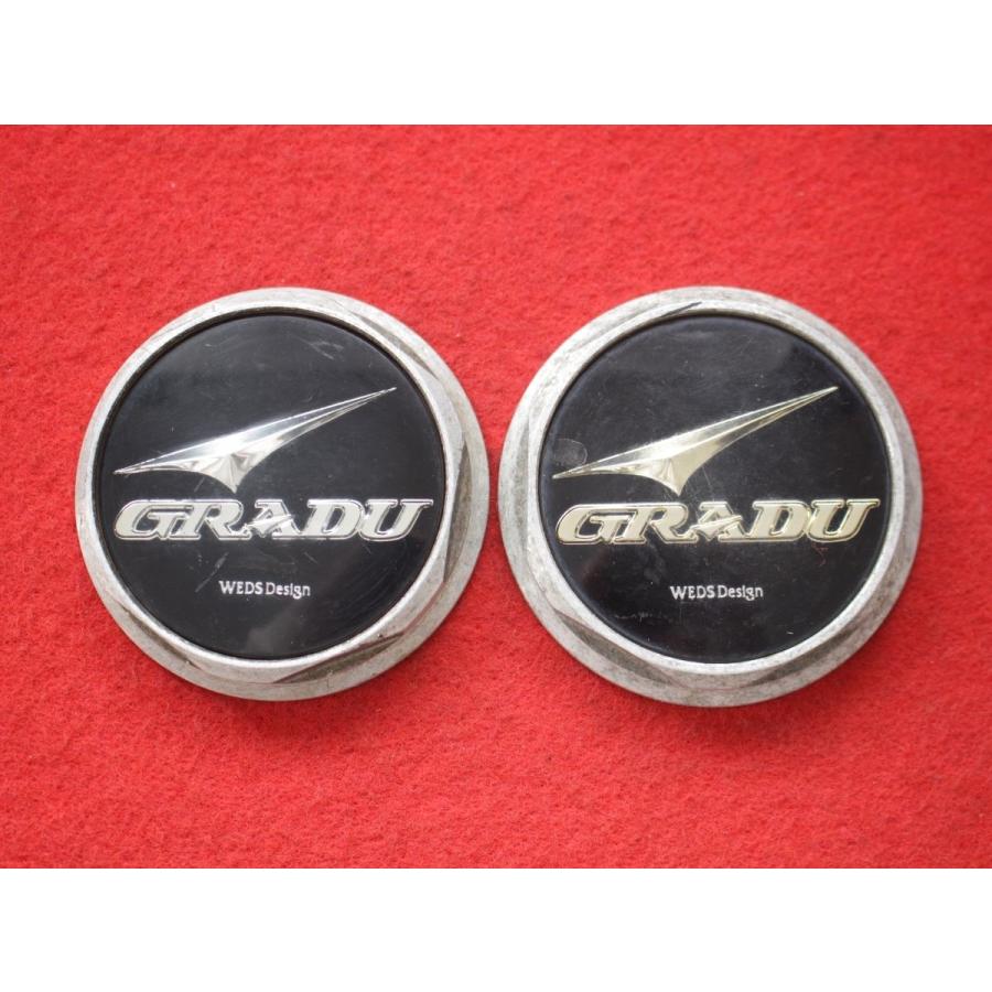 2枚 GRADU WEDS Design 社外 中古 ホイール センターキャップ センターカバー エンブレム オーナメント cap ...