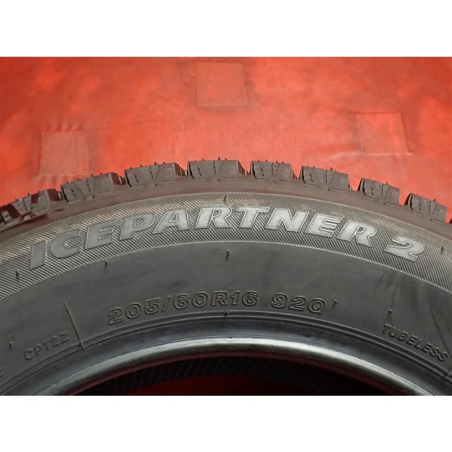 【バリ山】205/60R16 92Q 1本 冬用 スタッドレスタイヤ単品 《ブリヂストン アイスパートナー2》 9.5分山 サイ プリウスα ...