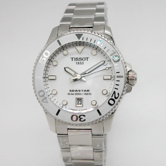TISSOT ティソ 腕時計 SEASTAR シースター1000 クォーツ 36mm 白 TISSOT ティソ 腕時計 SEASTAR シースター1000 クォーツ 36mm 白