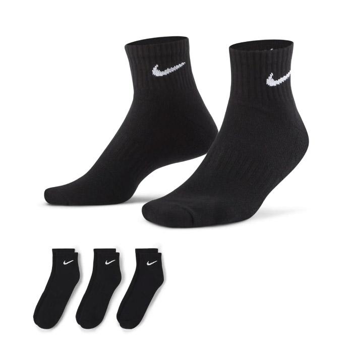 NIKE ナイキ 3P エブリデイ クッションド トレーニング アンクル ソックス 靴下 3足組 スポーツ ブラック SX7667-010 ...