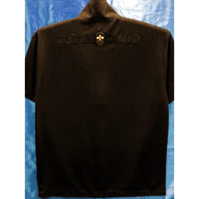 Be Ambition ジップアップ 半袖Tシャツ 百合ワッペン＆ロゴ刺繍 ビー