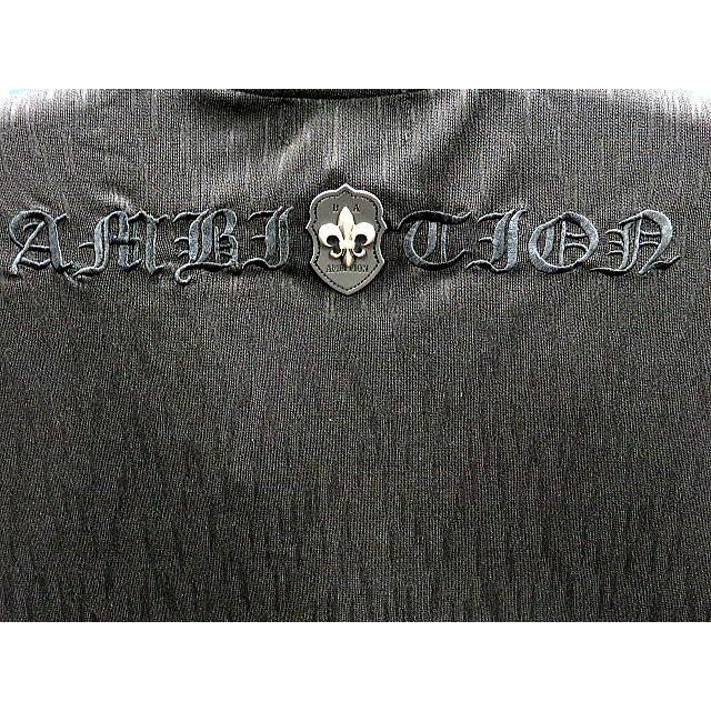 Be Ambition ジップアップ 半袖Tシャツ 百合ワッペン＆ロゴ刺繍 ビー