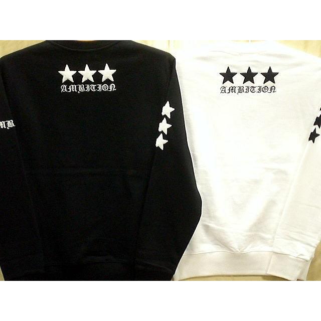 ビーアンビション　裏毛トレーナー　スター＆スカル刺繍  BE AMBITION ビーアンビション 裏毛トレーナー スター＆スカル刺繍 BE AMBITION