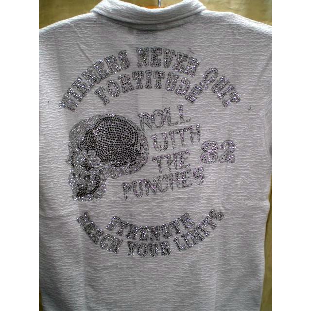 クールドライブストライカー 半袖ポロシャツ スカルラインストーン