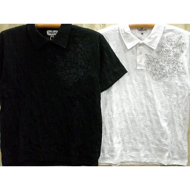 絡繰魂 カラクリ魂 和柄 リンクスジャガード 半袖ポロシャツ 龍神桜