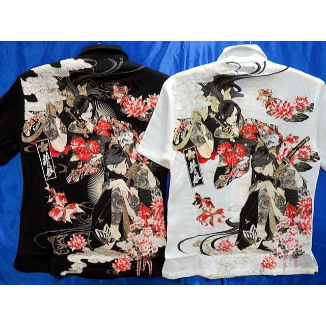 抜刀娘　結愛・妃那 半袖楊柳ワークシャツ　絡繰魂 抜刀娘 妃那・結愛 半袖楊柳ワークシャツ 絡繰魂 : takafuku1915