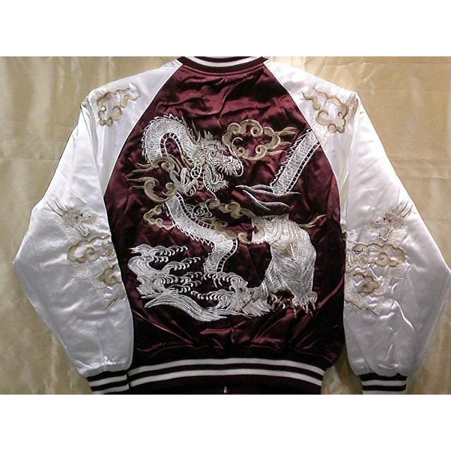 スカジャン 日本製本格刺繍のスカジャン2L つづき龍虎 : takafuku1915