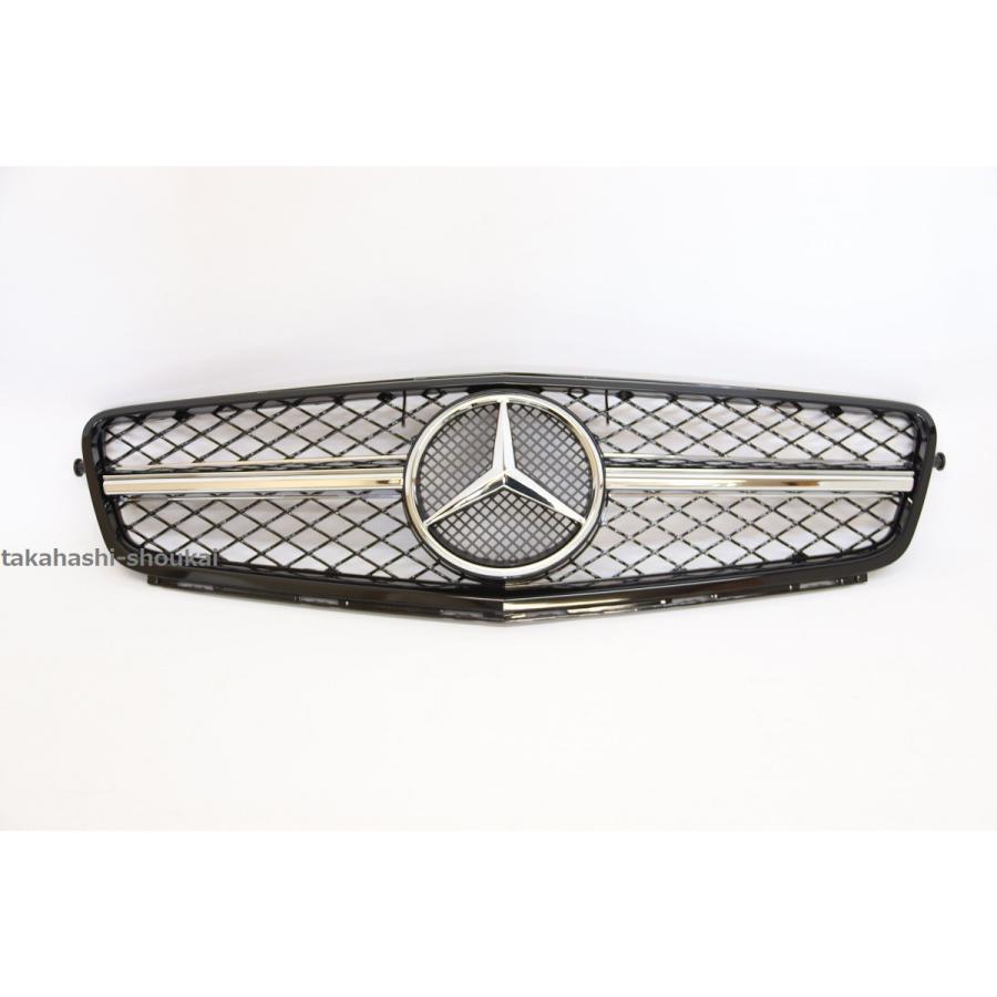 @メルセデスベンツ Cクラス W204後期用 C63スタイル フロントグリル 黒 (ブラック) C180 C200 C230 C250 ...