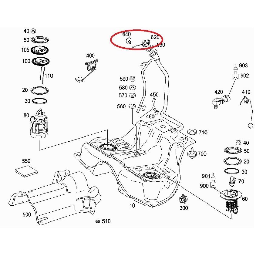 新品 燃料キャップ ＋ 取付リベット A2214700705・A2304700305・A2114700505・A1684700105 ...