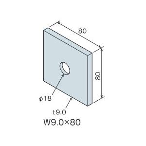 角座金 W9×80×80 バラ1個 : 高橋本社Yahoo!店 - 通販 - Yahoo!ショッピング