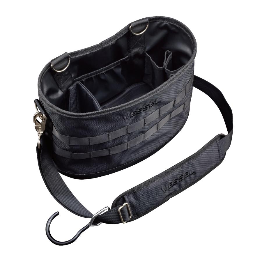 VESSEL（工具） ベッセル(VESSEL) タフフィットバケツ M (収納付き ) No.TBK-300BK 限定オールブラック 全長:230×330×150mm 工具バケツ 電工バケツ ...