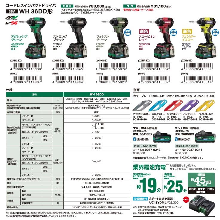 HiKOKI HiKOKI(ハイコーキ) WH36DD(NNR) コードレスインパクトドライバー スコーピオンレッド【本体のみ】マルチボルト : 高橋本社Yahoo!店 - 通販 ...