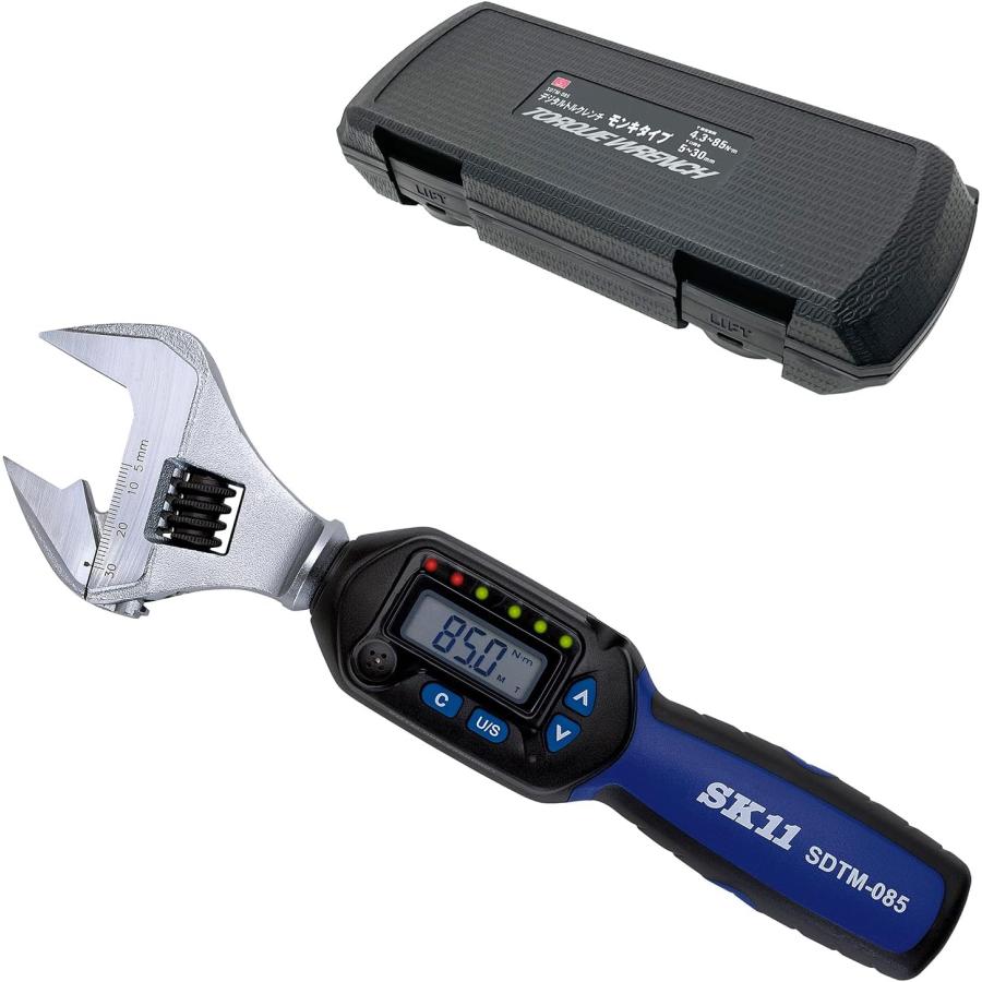 SK11 SK11(藤原産業) デジタルトルクレンチ モンキ SDTM-085】測定範囲4.2〜85N・m 最大口幅30mm 高精度±3% デジタル表示 校正証明書付 自動車・バイク整備に最適 ...