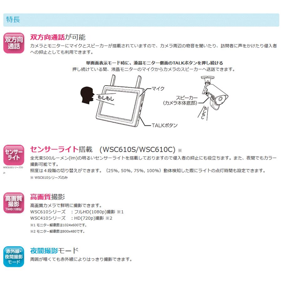 DXデルカテック WSC610C ワイヤレスフルHDカメラ（増設用） フルハイビジョン 高画質カメラ センサーライト付き : 高橋本社Yahoo!店 - 通販 - Yahoo!ショッピング