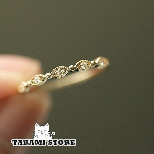 指輪 リング レディース エタニティリング ダイヤ オシャレ 華奢 重ね付け 14KGP CZダイヤ アクセサリー ポイント消化 : タカミストア - 通販 - Yahoo!ショッピング