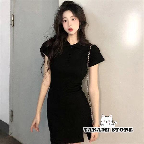ゴルフポロワンピース ゴルフワンピース レディース タイトワンピース ポロワンピース 半袖ワンピース 無地 着痩せ 春夏 フェミニン 体型カバー :ta0517-xia140:タカミストア ...