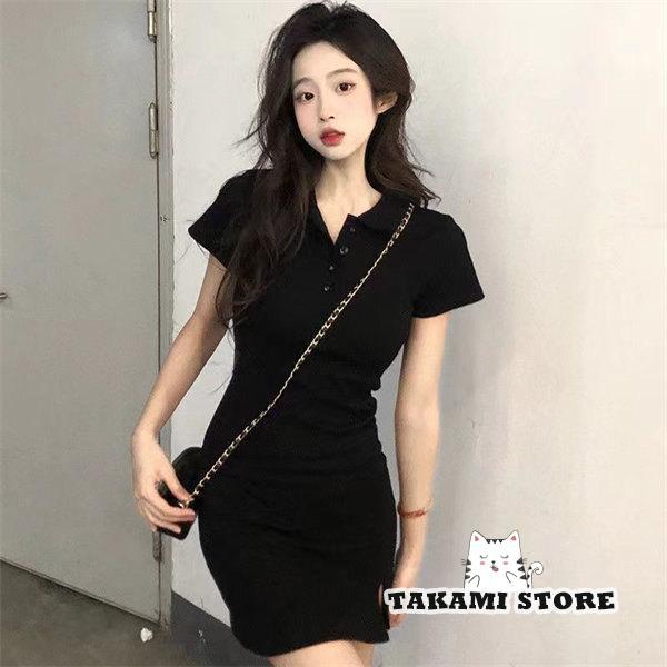 ゴルフポロワンピース ゴルフワンピース レディース タイトワンピース ポロワンピース 半袖ワンピース 無地 着痩せ 春夏 フェミニン 体型カバー :ta0517-xia140:タカミストア ...