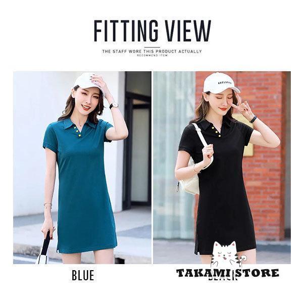 ポロワンピース ミニワンピース ゴルフワンピース タイトワンピース レディース 大きいサイズ 細身 薄手 春夏 体型カバー 着痩せ スポーツウェア : ta0517-xia27 : タカミ ...