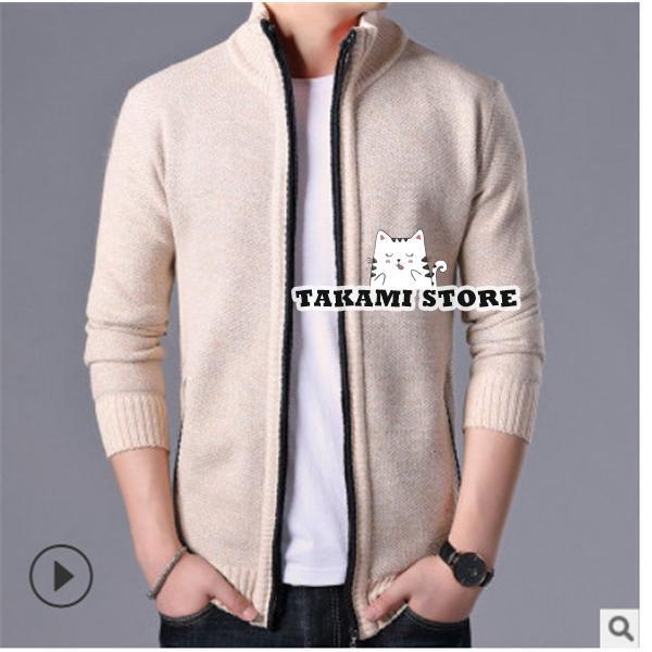 カーディガン メンズ ジップアップ 立ち襟 ニットジャケット 無地 アウター カジュアル コート 暖かい 秋冬服 体型カバー アウトドア 登山 :ta1011-qd360:タカミストア ...