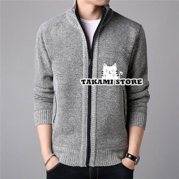 カーディガン メンズ ジップアップ 立ち襟 ニットジャケット 無地 アウター カジュアル コート 暖かい 秋冬服 体型カバー アウトドア 登山 :ta1011-qd360:タカミストア ...