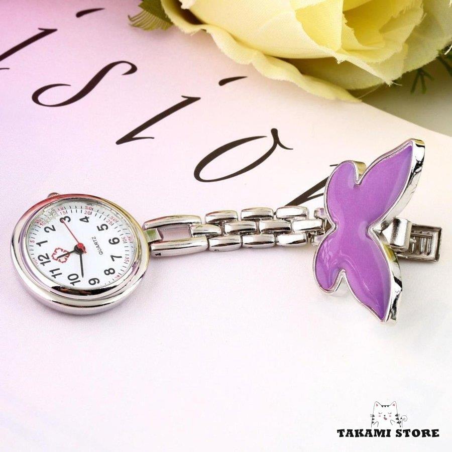 ナースウォッチウォールチャート時計バタフライ懐中時計パープル :tk22810-wj491:タカミストア - 通販 - Yahoo!ショッピング