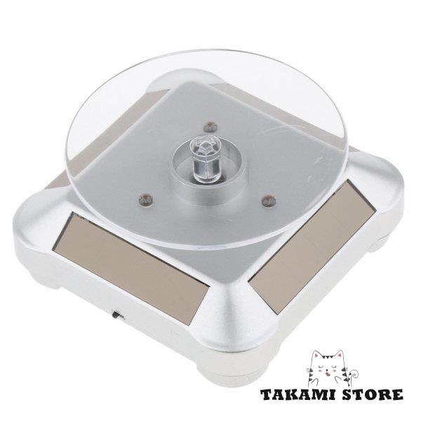 ソーラーパワーロータリーディスプレイスタンドターンテーブルカラーライトの変更電話、小さなケース/カバー、時計、宝石を表示するため - 銀 :tk22810-wj607:タカミストア - 通販 ...