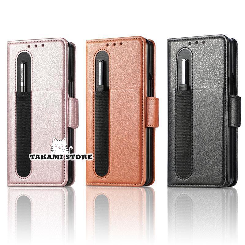 ギャラクシーケース Samsung Galaxy Z Fold3 5G SC-55BケースSCG11ケース スタンド機能ケース 耐衝撃 Spen収納 横置き可 本革 手帳型ケース携帯ケース ...