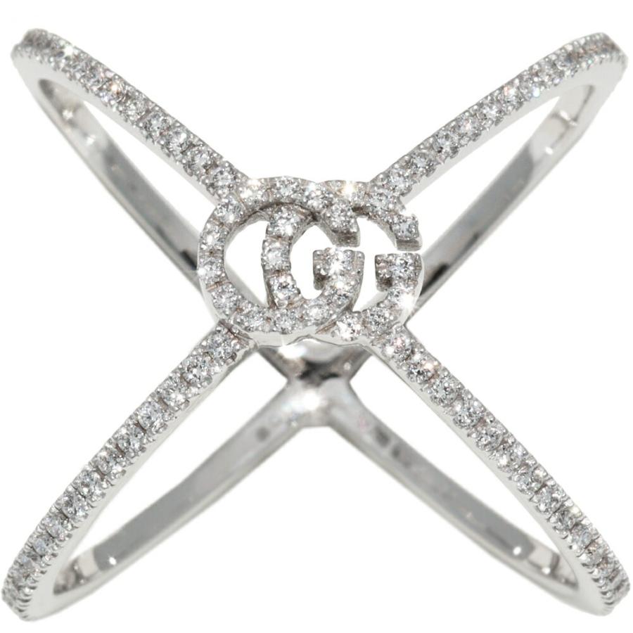 GUCCI グッチ 指輪 K18WG ダイヤ GGランニング Xリング フルダイヤ : たかみ質店 Yahoo!店 - 通販 - Yahoo!ショッピング