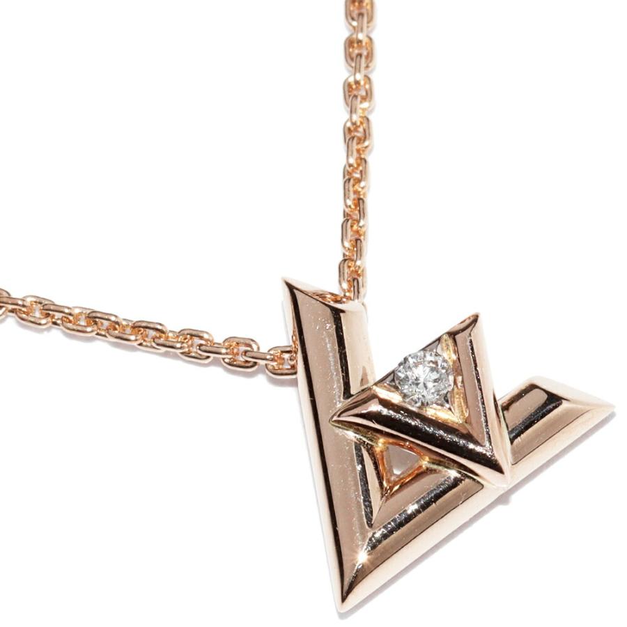 LOUIS VUITTON ルイヴィトン ペンダントネックレス K18PG ダイヤ1P(約0.03ct) LV ヴォルトワン PM ...
