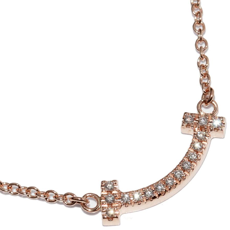 ティファニー ペンダントネックレス K18PG ダイヤ0.03ct Tスマイル ミニ : たかみ質店 Yahoo!店 - 通販 - Yahoo!ショッピング