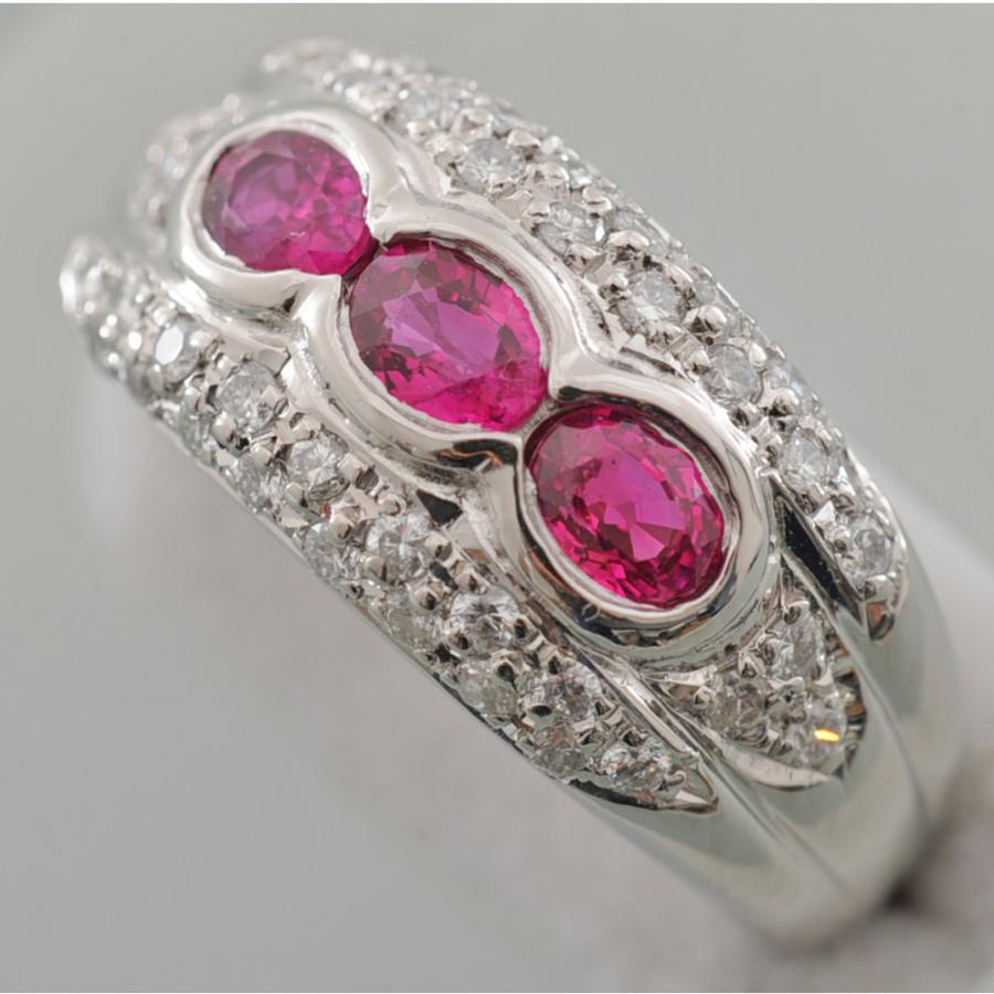 【B65】 Pt900 プラチナ ルビー 0.84ct ダイヤモンド 0.33ct デザイン リング 指輪 中古品仕上げ済み 12号 : りゅうせい - 通販 - Yahoo!ショッピング